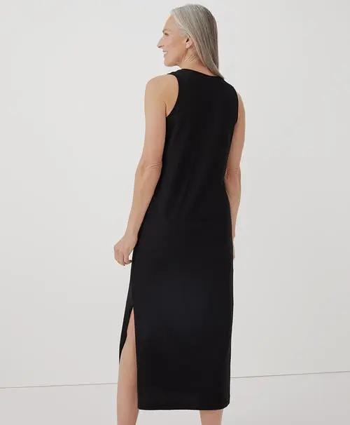 PACT Organic Softspun Tank Midi Dress - Black