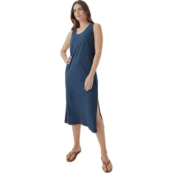 PACT Organic Softspun Tank Midi Dress - French Navy