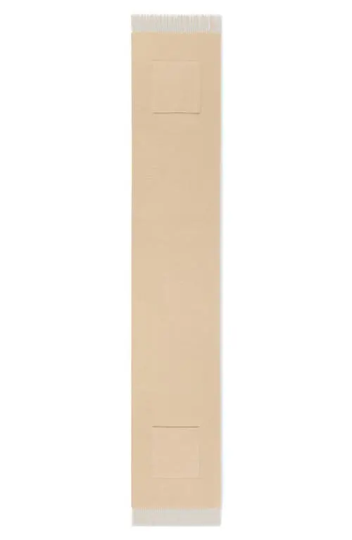 Lafayette 148 New York Patch Pocket Wool & Cashmere Fringe Scarf - Natural