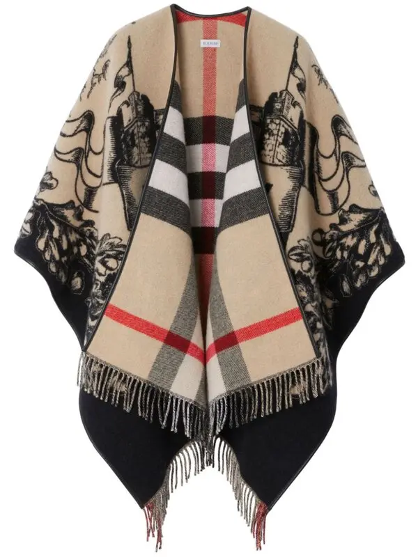 Burberry Equestrian Knight Wool Cape