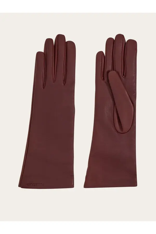 FERRAGAMO Cashmere-lined Leather Gloves