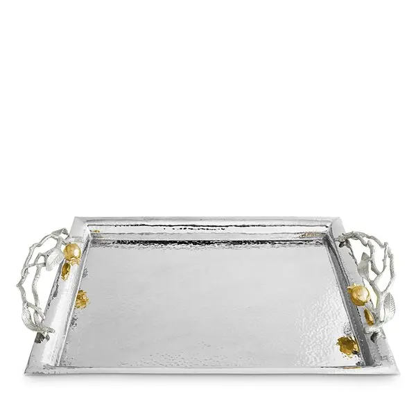 Michael Aram Pomegranate And Gold Tone Serving Tray - Silver