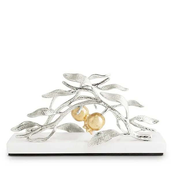 Michael Aram Pomegranate And Gold Tone Vertical Napkin Holder - Silver