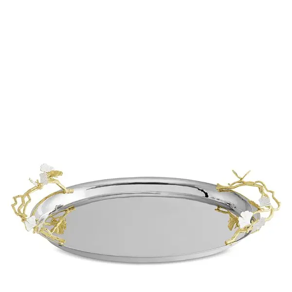 Michael Aram Butterfly Ginkgo Gold Large Tray - Silver