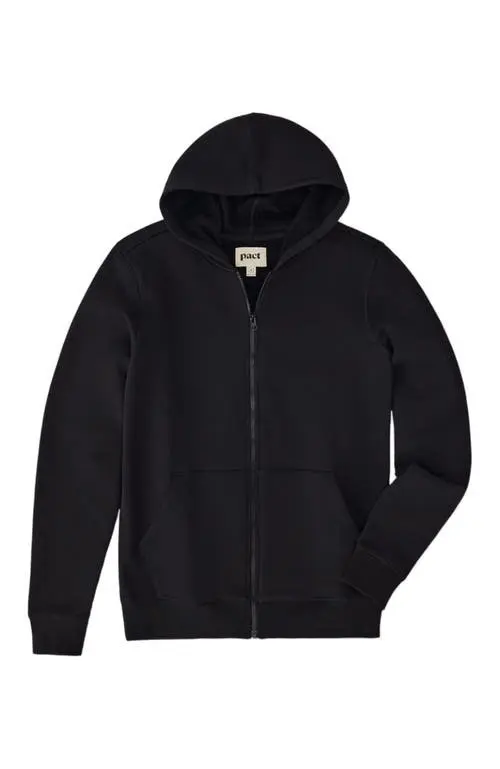 PACT Organic Brushed Fleece Zip Hoodie - Black
