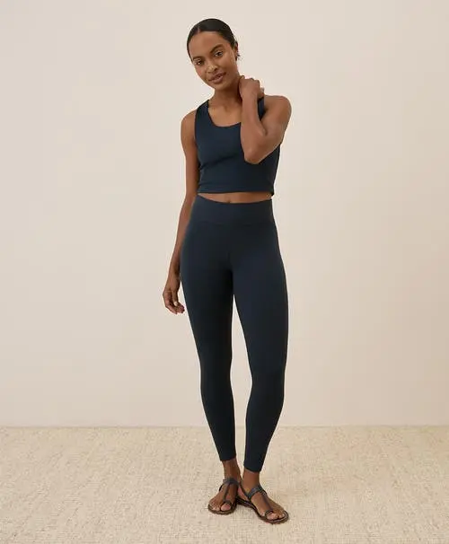 PACT Organic Cotton On-the-go Crop Tank - Midnight Blue