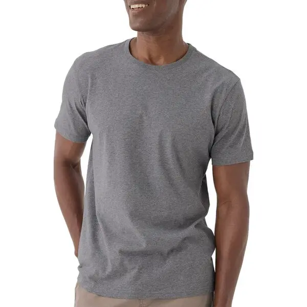 PACT Organic Cotton Softspun Crew Neck Tee - Medium Grey Heather