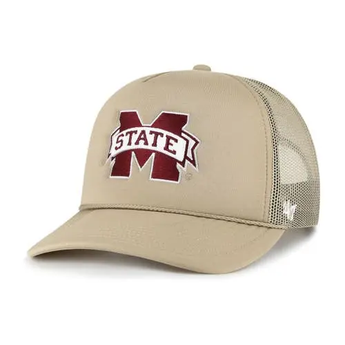 '47 Mississippi State Bulldogs Foam Front Mesh Trucker Snapback Hat - Khaki