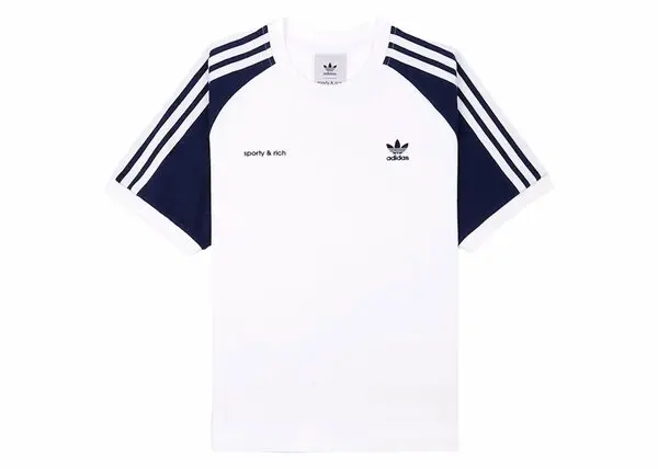 Adidas X Sporty & Rich Two Tone Ringer Tee - White/navy Blue