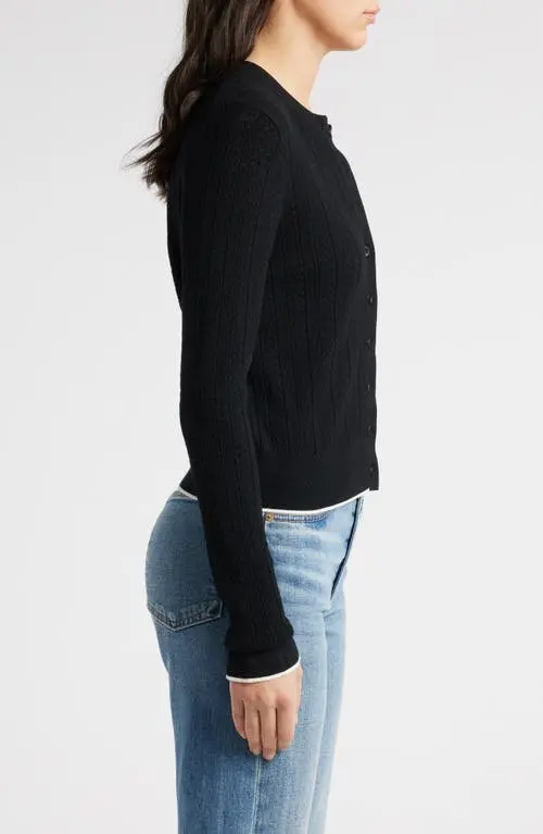 Madewell Signature Open Knit Cardigan - Black
