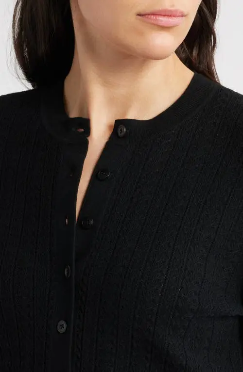 Madewell Signature Open Knit Cardigan - Black