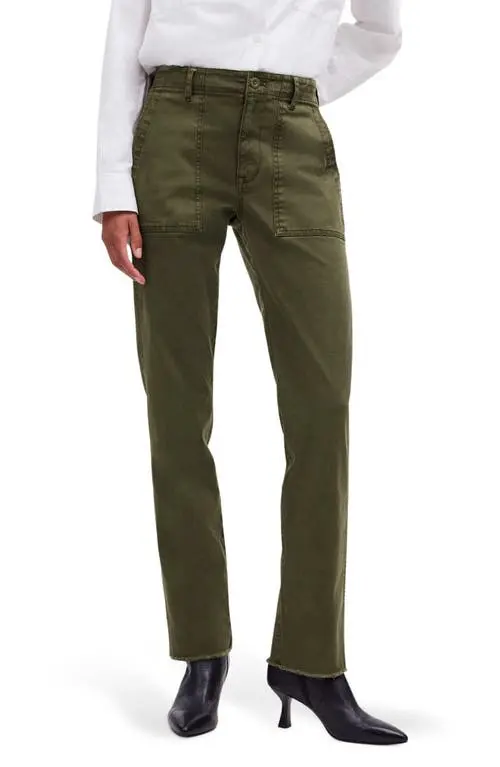 Madewell Garment Dyed Slim Straight Leg Utility Pants - Faded Olive