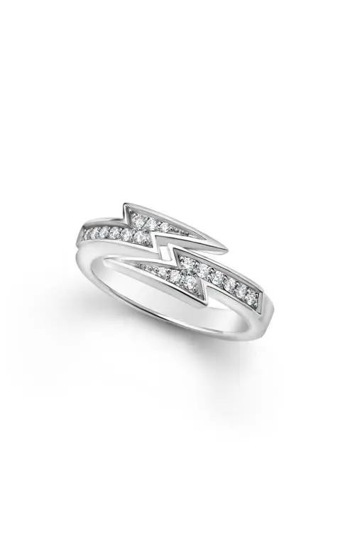 Lagos Caviar Spark Lightning Bolt Diamond Ring - Silver