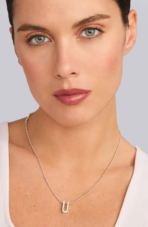 Lagos Caviar Spark Linear Pavé Diamond Pendant Necklace