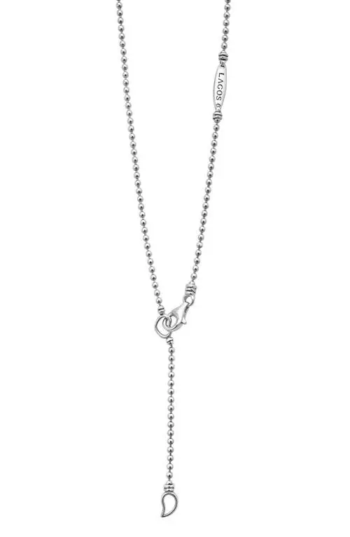 Lagos Caviar Spark Linear Pavé Diamond Pendant Necklace