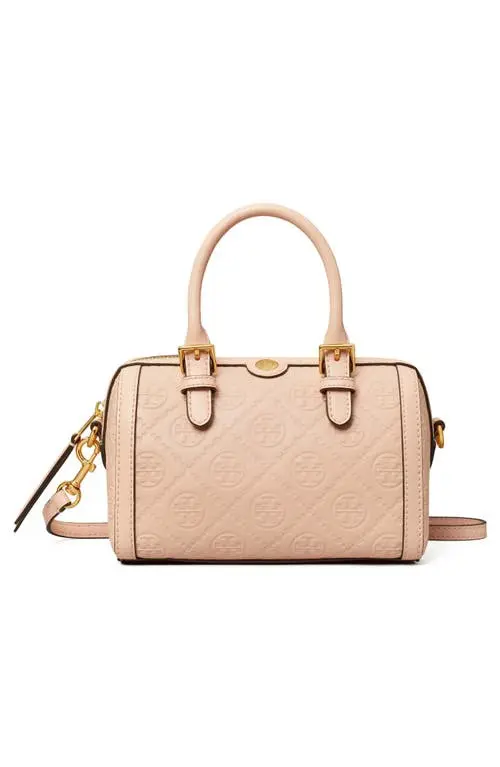 Tory Burch Petite T Monogram Leather Barrel Bag