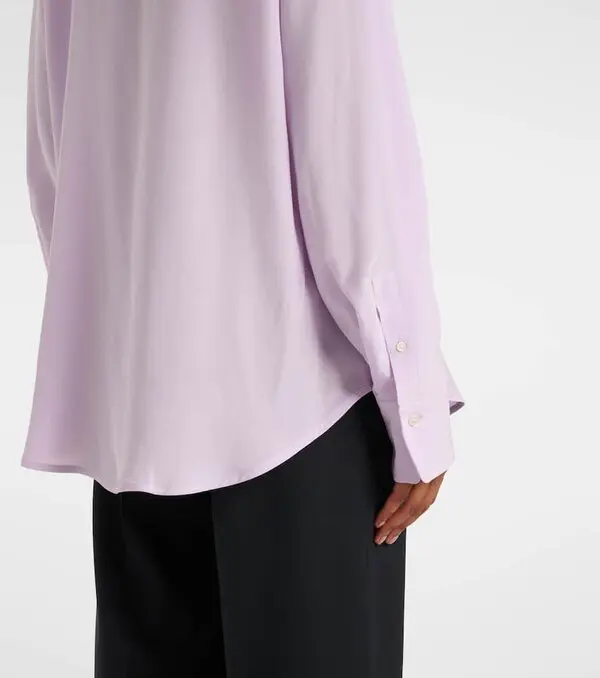 Victoria Beckham Ruffled Silk Blouse - Purple