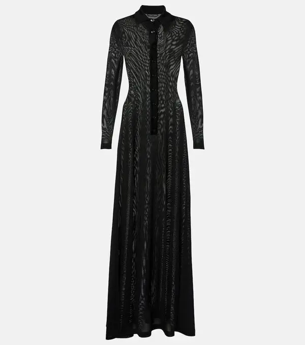 TOM FORD Knitted Polo Maxi Dress - Black