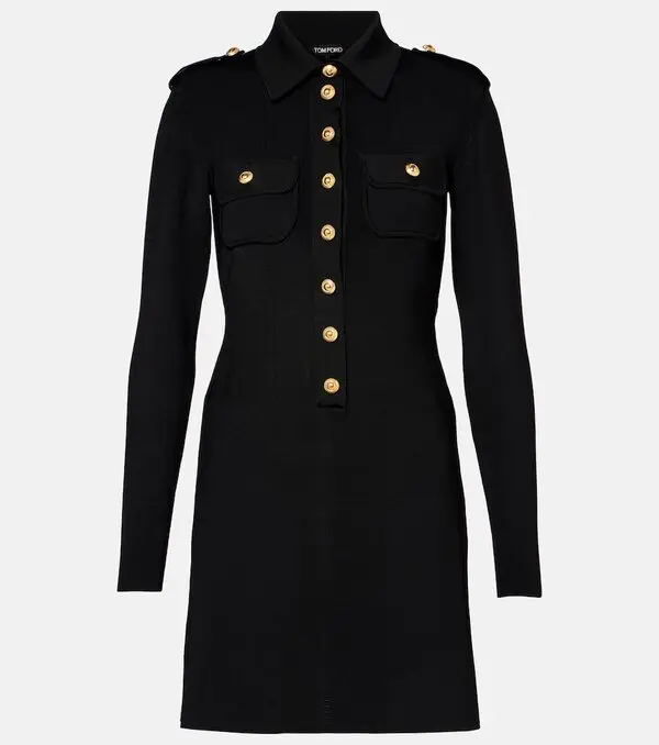 TOM FORD Knitted Polo Dress - Black
