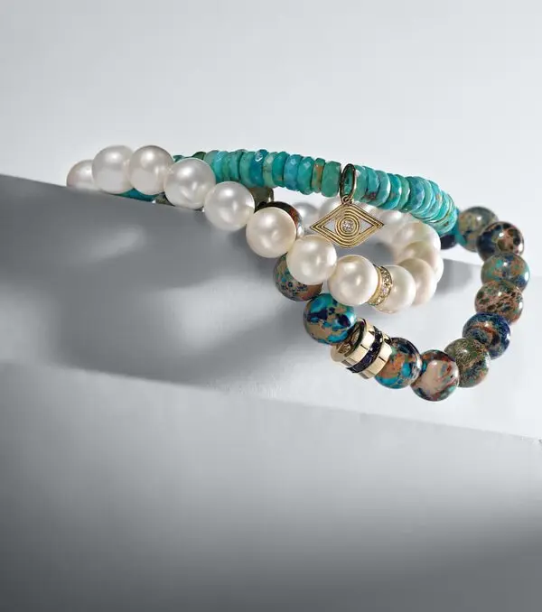 SYDNEY EVAN Set Of Three Gemstone Bracelets