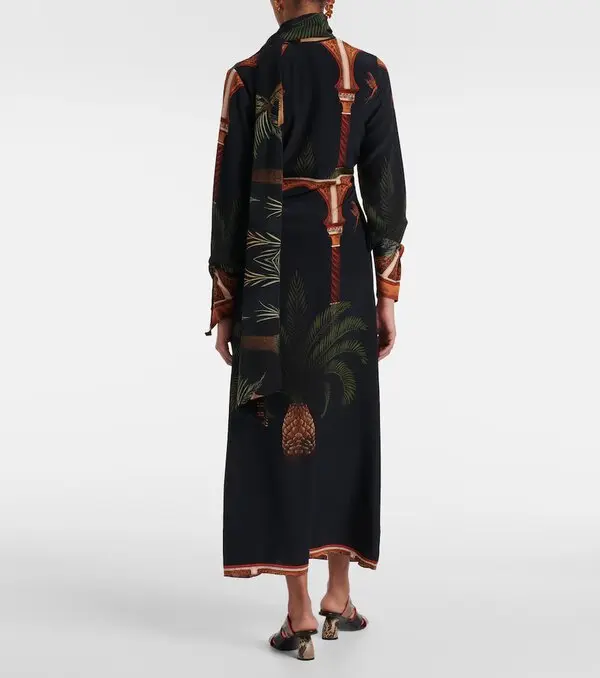 Johanna Ortiz Printed Silk Wrap Dress