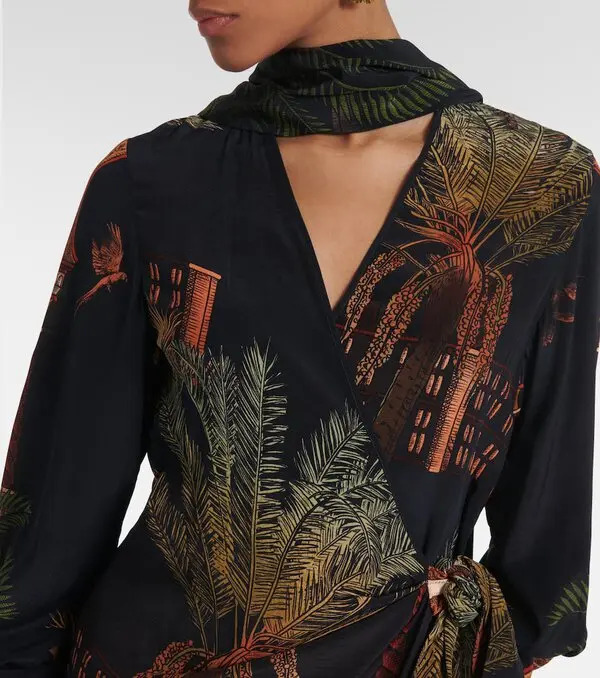 Johanna Ortiz Printed Silk Wrap Dress