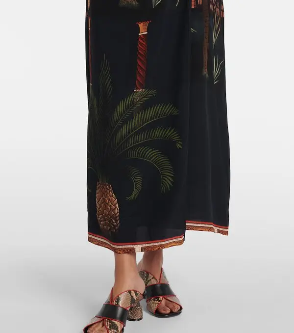 Johanna Ortiz Printed Silk Wrap Dress