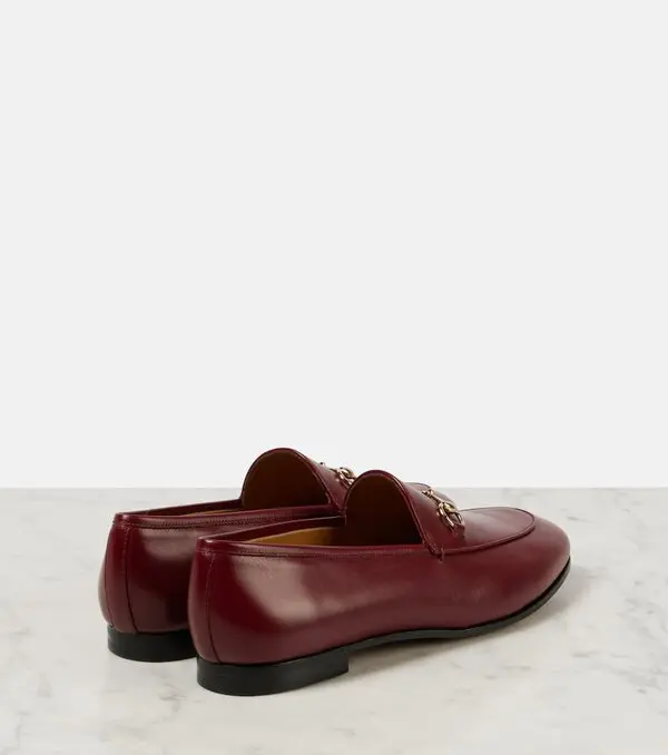 Gucci Jordaan Horsebit Leather Loafers - Red