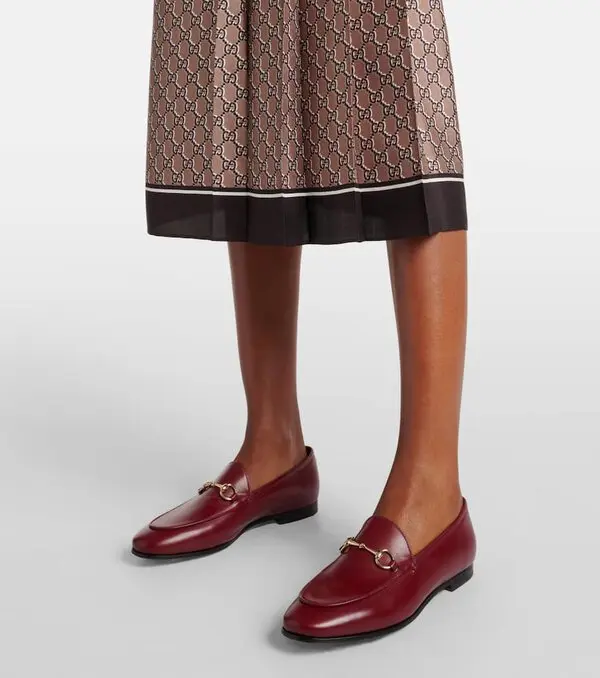 Gucci Jordaan Horsebit Leather Loafers - Red