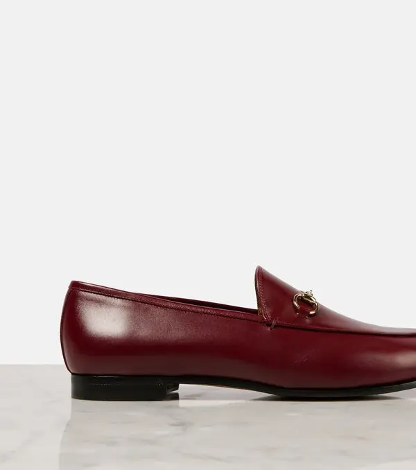 Gucci Jordaan Horsebit Leather Loafers - Red
