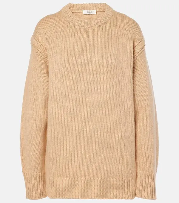 Chloé Cashmere And Cotton Sweater - Beige