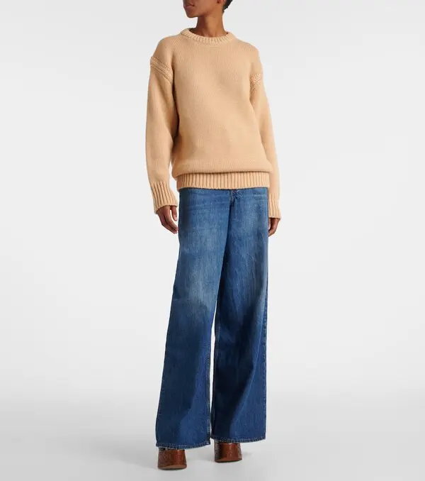Chloé Cashmere And Cotton Sweater - Beige