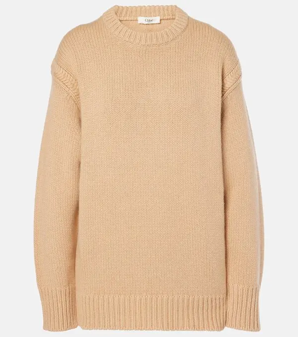 Chloé Cashmere And Cotton Sweater - Beige
