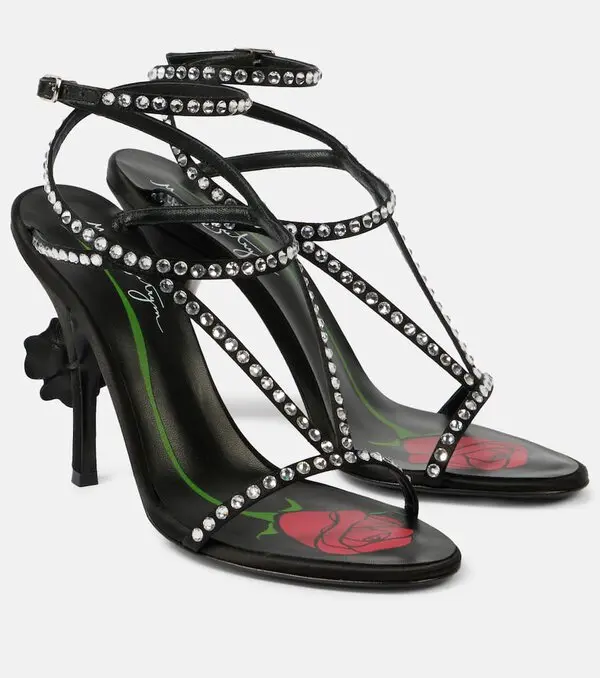 Magda Butrym Crystal-embellished Satin Sandals