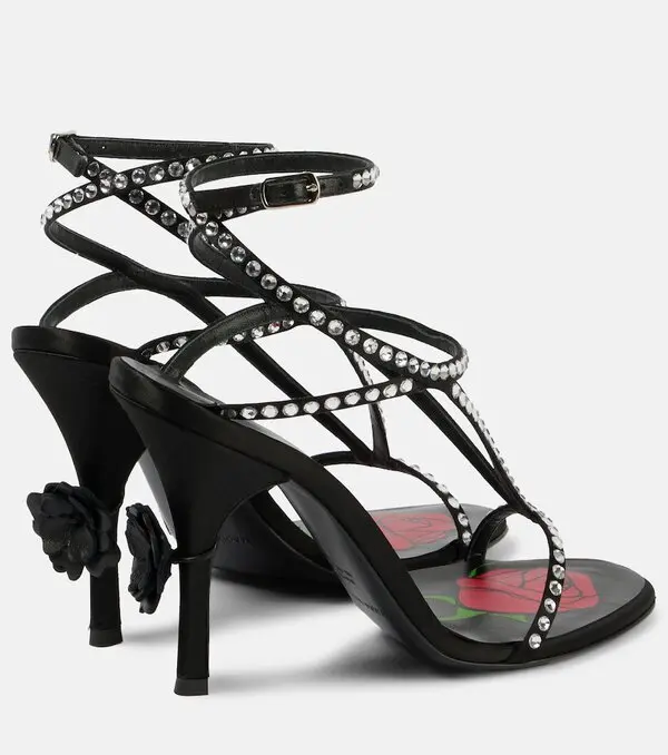 Magda Butrym Crystal-embellished Satin Sandals