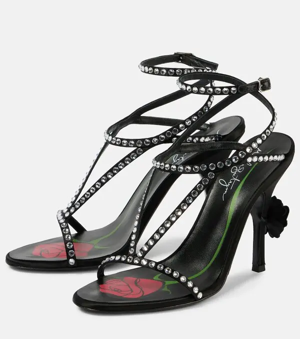 Magda Butrym Crystal-embellished Satin Sandals