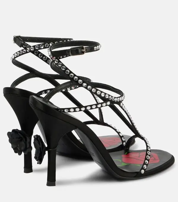 Magda Butrym Crystal-embellished Satin Sandals