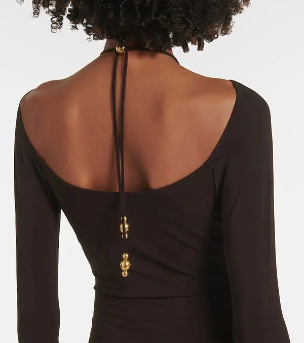 FERRAGAMO Off-shoulder Midi Dress - Brown