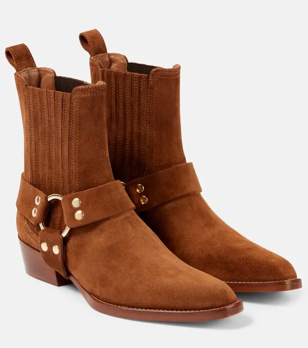 Paris Texas Helena Suede Biker Boots - Brown