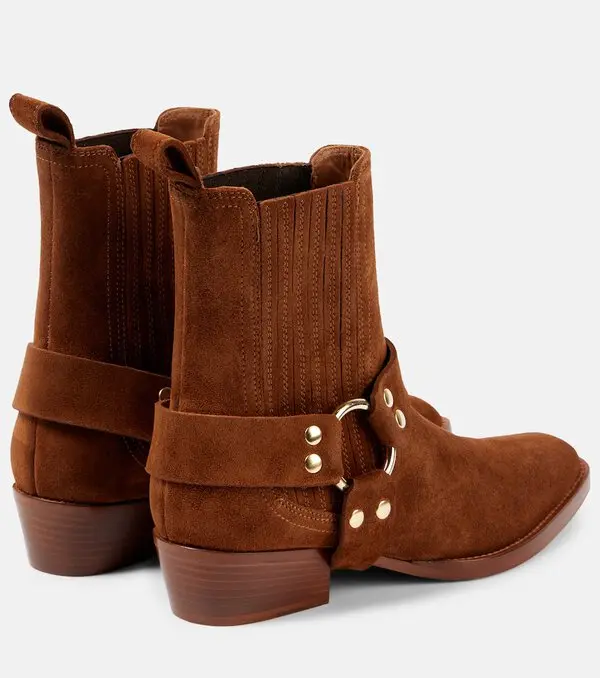 Paris Texas Helena Suede Biker Boots - Brown