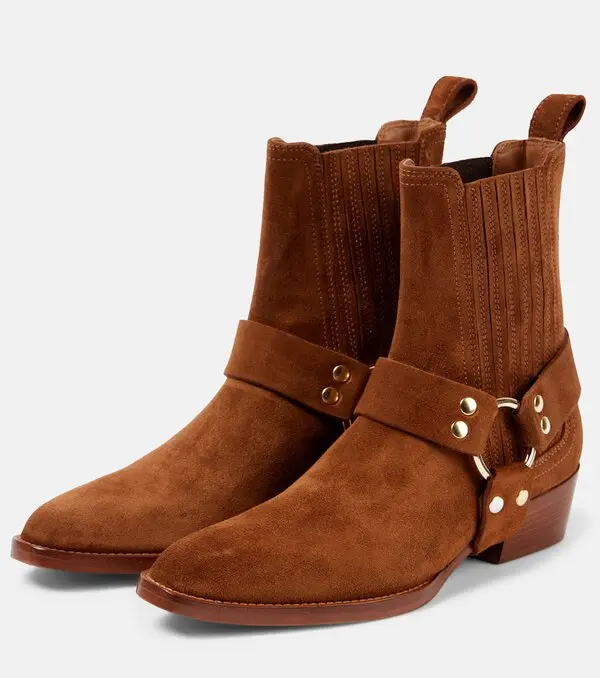 Paris Texas Helena Suede Biker Boots - Brown