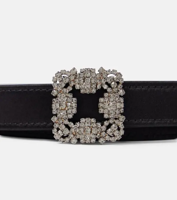 Manolo Blahnik Hangisi Embellished Belt - Black