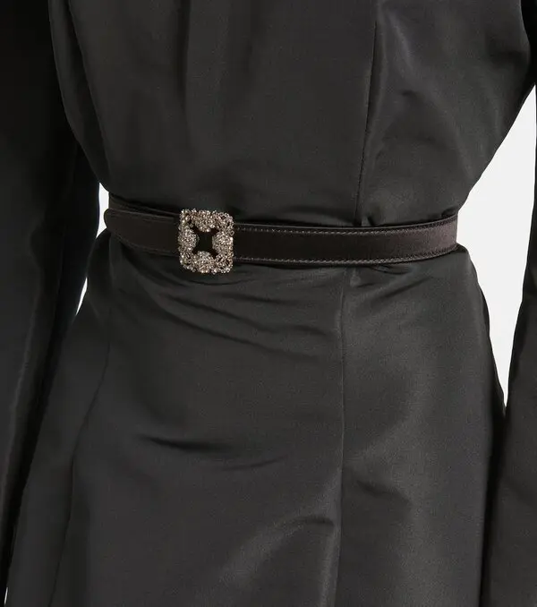 Manolo Blahnik Hangisi Embellished Belt - Black