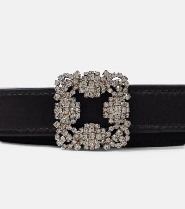 Manolo Blahnik Hangisi Embellished Belt - Black