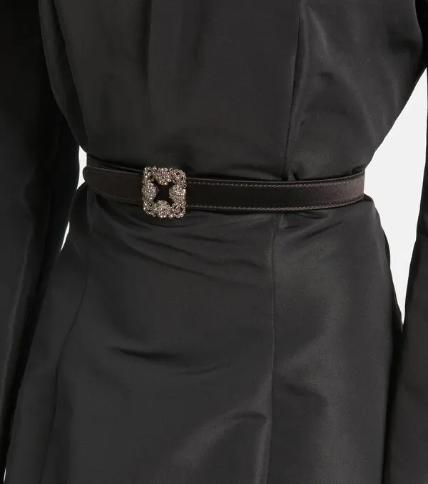 Manolo Blahnik Hangisi Embellished Belt - Black