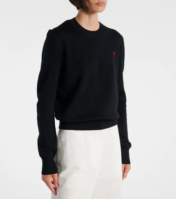 AMI Paris De Coeur Merino Wool Sweater