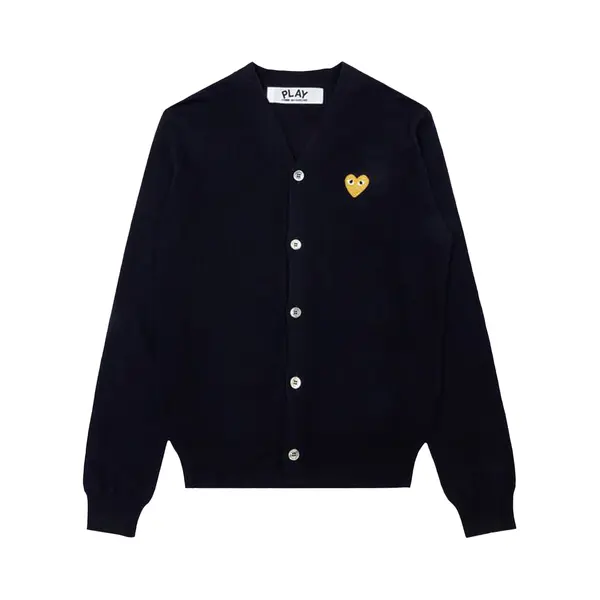 Play Comme Des Garcon Gold Heart Cardigan - Blue