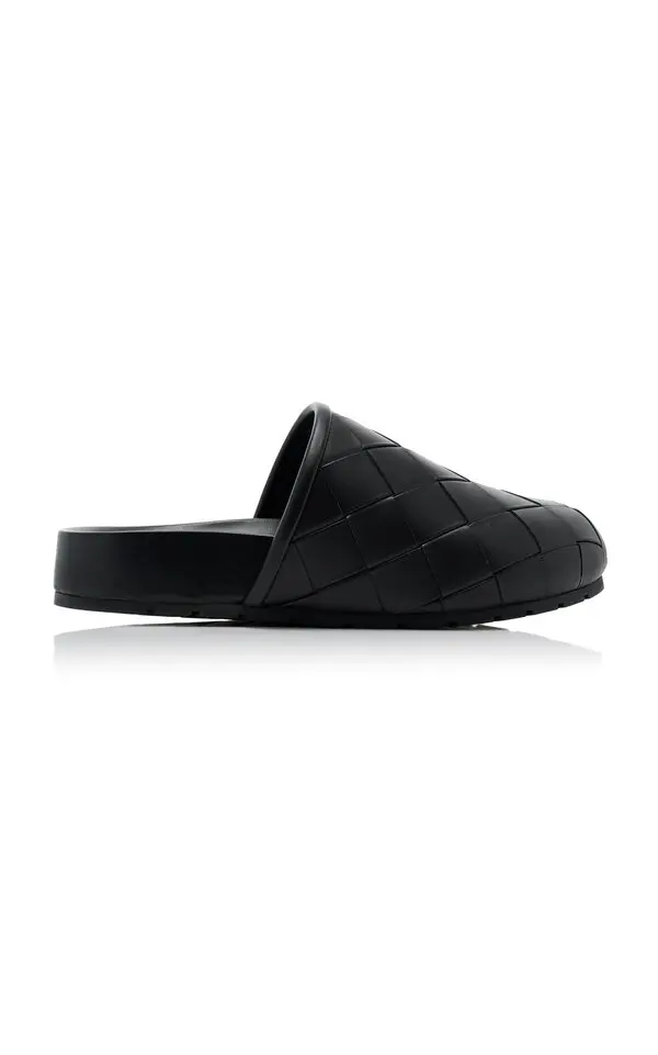 Bottega Veneta Reggie Intrecciato Leather Mules - Black