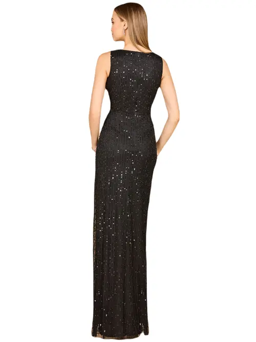 LARA NEW YORK Beaded Gown With Slit
