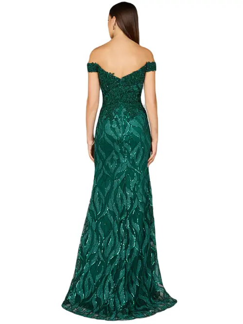 LARA NEW YORK Off-shoulder Gown - Green